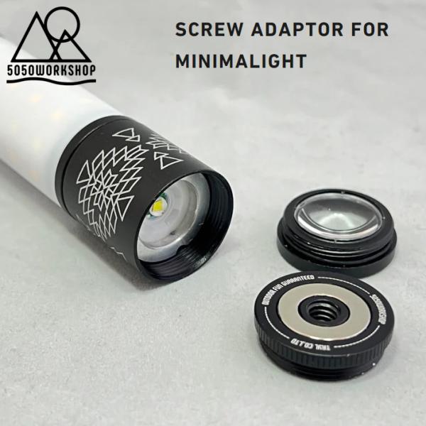 ■ 5050WORKSHOPSCREW ADAPTOR FOR MINIMALIGH5050WORKSHOPのMINIMALlight、MINIMALlight REMOTE CONTROLの先端（レンズ部分）と付け替えることで1/4ネジの...