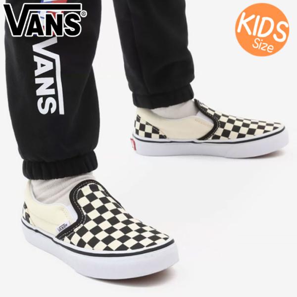 【VANS】Classic Slip-On VN000ZBUEO1 Checkerboard Black/Whiteアイコニックなシルエットの見た目はそのままにキッズサイズで登場。特長・キャンバス素材のアッパー・履き口を補強するパッド入りラ...