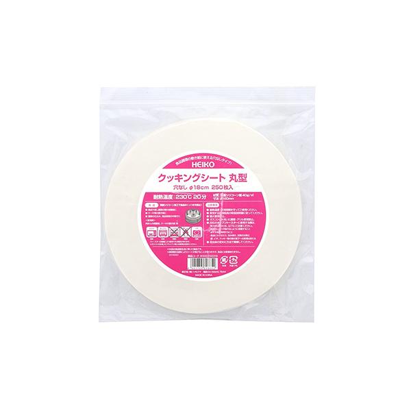 ■商品サイズ：Φ18　■材　　　質：両面シリコーン樹脂加工耐油紙　■商品説明　：セイロ用サイズで蒸し料理・落とし蓋に最適です。またオーブンや電子レンジの調理に使えます。表も裏も使用できる両面シリコーン加工です。●耐熱温度230℃（20分）●...