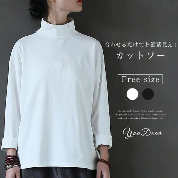 商品名：長袖Tシャツカラー 黒/白(写真参照)※ モニターの発色の具合により実際の商品と色が異なる場合がございます。サイズ（CM） F： 着丈61 バスト114　肩幅55　袖丈48※サイズは人の手によって測っているため、1-3cmの誤差があ...