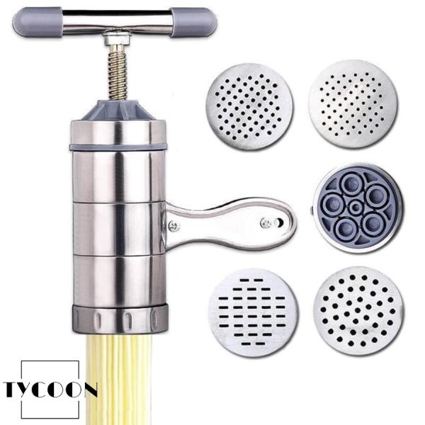 【高品質素材】高品質ステンレス製で耐久性があり、安全で健康的です。長い時間使っても構いません 水で洗浄でき、新品同様の明るさを保つことができます。【5種類カッター】5つのカッターが付きます。口に合わせて、形を決める可能！家庭で手軽にうどん、...