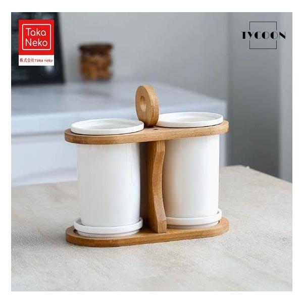 【おしゃれな北欧風の箸立て】北欧風のデザインで木製部と陶器容器が落ち着いた雰囲気を引き立てるおしゃれな箸立てです。キッチンの水切りとしても食卓テーブルの箸立てとしてもご使用頂けます。【互換性の高いツール】どこに何があるのかが一目でわかるので...