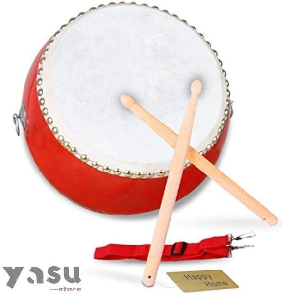 ・牛皮張りで本格的な音が鳴る太鼓セットです。・太鼓、太鼓バチ2本、持ち運びに便利なベルトセットになります。・お祭り 宴会 カラオケ パーティー 新年会 忘年会 等 イベント の盛り上げや キッズパーカッション の練習に最適です＊ 太鼓の達人...
