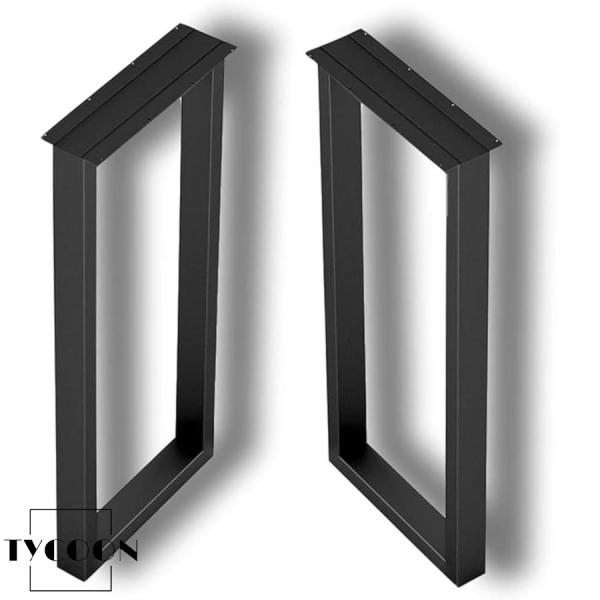 頑丈な構造：テーブルの脚は太い25x50mm角枠鉄脚でできており、表面は高温ベーキングワニス加工を採用し、シームレスに溶接され、丈夫でしっかりしており、揺れません。2本のテーブル脚は約400kgの荷重に耐えます。お好きな木材で簡単DIY: ...