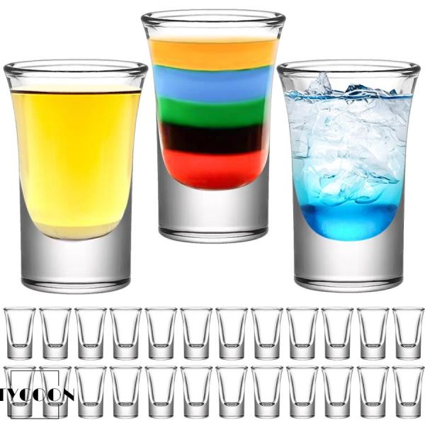 【24パックセット】-24パック、35ml より費用対効果が高くなります。パーティーで完璧なショットグラスがないことを心配する必要はありません。【高品質】-ショットグラスは高い白いガラスで作られています。重いベースが完全にバランスの取れたク...