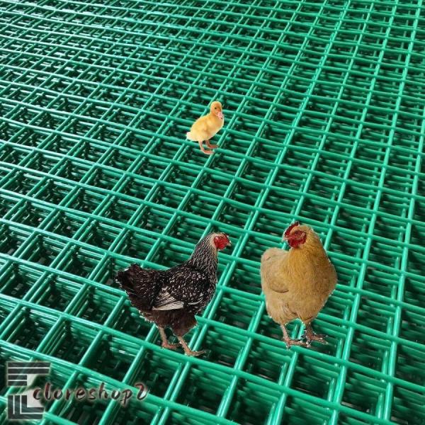 材質：硬質プラスチック。緑色のPVCコーティングを施した溶融亜鉛めっき鋼。サイズ：各ロールは1.2X30M、線径：3.0mm。メッシュの穴のサイズは6CMです。耐久性：日光に強く、長時間使用しても色あせや剥がれがありません。用途：菜園、鶏肉...