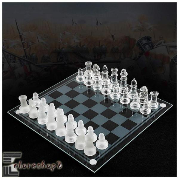 ◎新規でエレガントなデザイン、収納が便利 - 美しく寛大な、持ち運びが簡単なことは、ピースの重さはちょうどいいです、そして、ピースはしっかりしています。職人は手でそれらを作ります。◎クリア＆フロスト(透明＆薄白色) オールガラス製 チェスセ...