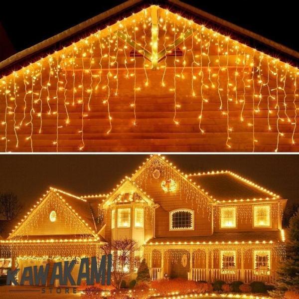 イルミネーションライト つらら 記憶機能 屋外用 屋根 壁面 LED クリスマスライト 飾り イベント 10m400球　 8点灯パターン　色選択可