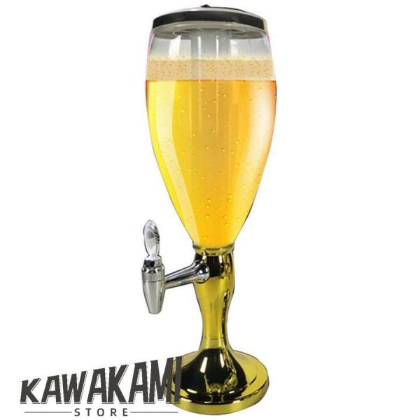 3Lビールタワーディスペンサー、卓上ビールタワー、LEDライトと取り外し可能なアイスチューブ付き、耐久性のある飲料タワーディスペンサー、パーティーに最適ホ