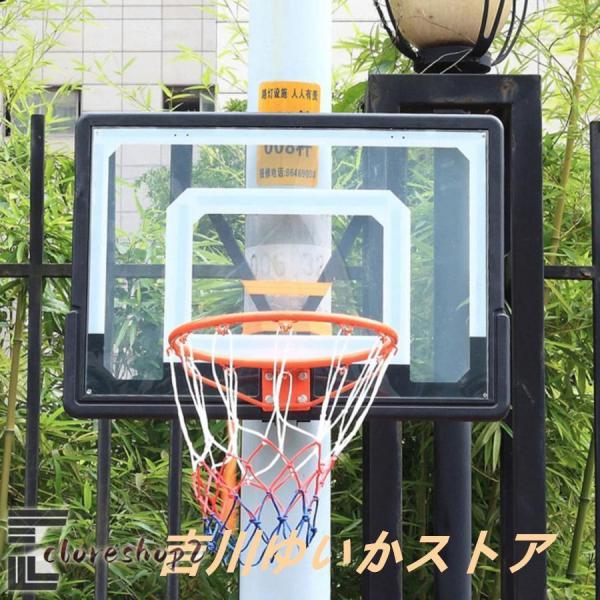 バスケットゴール フェンス/電柱/ポスト用に壁に取り付けられたバスケットボールフープ、 屋内屋外スポーツの十代の若者たちのバスケットボール板 よくで
