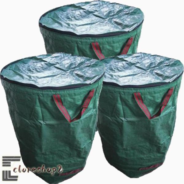 ガーデンバッグ ガーデンバケツ 収穫袋 収穫バッグ 収草袋 自立式 折り畳み お庭の清掃 ごみ落ち葉の処理用 園芸 収納専用バッグ 、3パック32/72/80ガロンリーフ