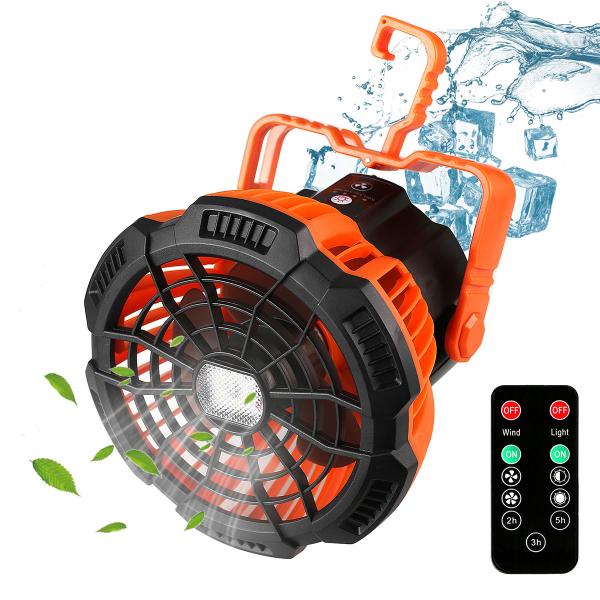 【扇風機＆照明＆応急電源】扇風機と照明機能は揃えますが、単一機能の使用も可能です。キャンプなどで昼は扇風機として使い、夜は暗い場所を照らしたり、電気のない場所で作業したり、　　テントや車内にLEDライトや扇風機がない場合に非常にとても便利で...