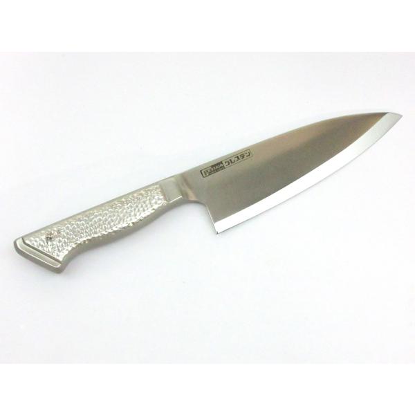 440Aをベースとしたグレステン鋼には、サブゼロ処理（超低温処理）をはじめ、さらに何段階にもわたる特殊熱処理を行っています。耐蝕性、耐磨耗性、耐熱・耐寒、靭性（強度）、硬度の安定性（HRC58〜59度）、切れ味の持続性など、品質を徹底追及し...