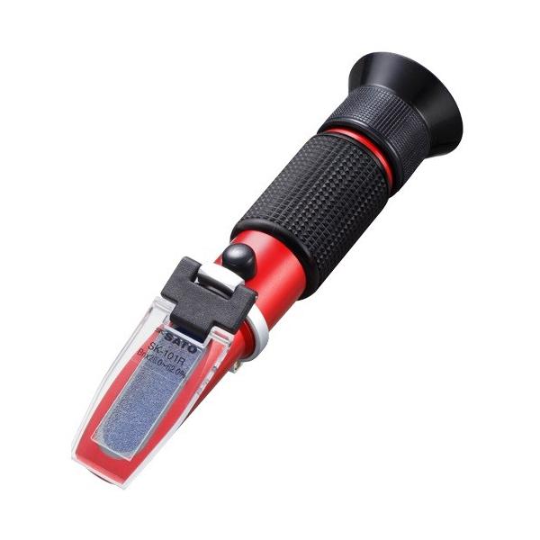 ◆見やすい目盛り◆本体の軽量化で軽くて持ちやすい◆手持屈折計Rシリーズは10 〜 30℃間の自動温度補正機能付（SK-201R、202Rを除く）、温度を気にせず正しい測定ができます。【測定できる液体種類】ソース、醤油、低糖ジャム、たれ、食用...