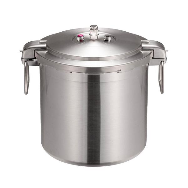 耐久性・安全性を重視した、プロ用大型圧力鍋◆15L、16L（浅型）、20L、30Lの業務用大型サイズです◆大口径で大容量の圧力鍋で食材の下ごしらえからラーメンスープまで対応出来ます◆7つの安全装置を持つ、まさにプロ仕様の圧力鍋です◆焦げ付き...