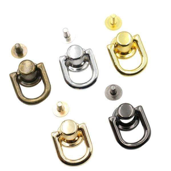 縦長タイプのDカン付き、ネジ式のトチカンです。■サイズ：高さ9.8mm、台座直径12mm、頭部直径8mm、Dカン内径10mmネジ全長6.3mm、ネジ頭直径7.8mm、ネジ先直径2.8mm(ネジを締めた状態の隙間3.5mmほど)材質：真鍮製数...