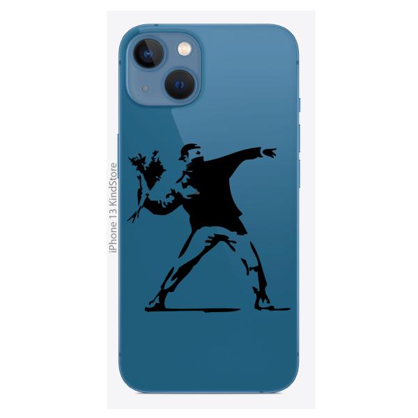 【発売日：2021年12月07日】カインドストア iPhone 13 / iPhone アイフォン / アイホン スマホ ステッカー シール バンクシー モロトフ ガイ Banksy Molotov Guy M871iPhone アートステ...