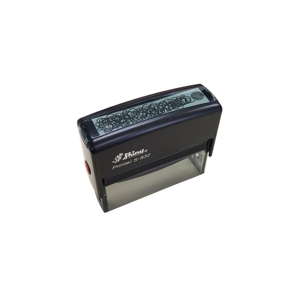 セキュリティスタンプ Shiny S-832DMなどの住所や宛名も、ポンとひと押し！かわいく隠して捨てられます。【印面サイズ】＝ゴム部分の長さ　約ヨコ７５ミリ × タテ１５ミリ・スタンプ台不要タイプです。・インク色は黒のみです。