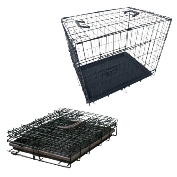 折りたためるので便利。丈夫なスチール製で安心・安全。アクティブな愛犬にぴったりのペットケージ。小型犬、猫　スモールアニマルに最適。