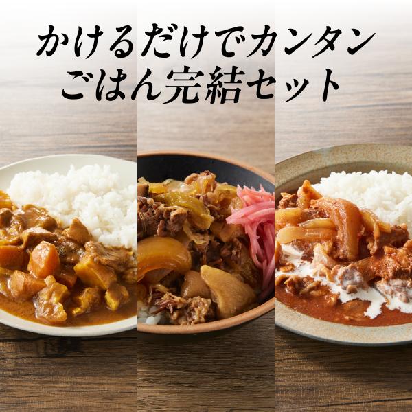 名　称かけるだけでカンタンごはん完結セット内容量 セット１_牛すきやき10点セットセット２_カレー10点セットセット３_ハヤシ10点セットセット４_牛すきやき・カレー・ハヤシ各5点合計15点セット賞味期限：発送日より1年以上の商品をお届け保...