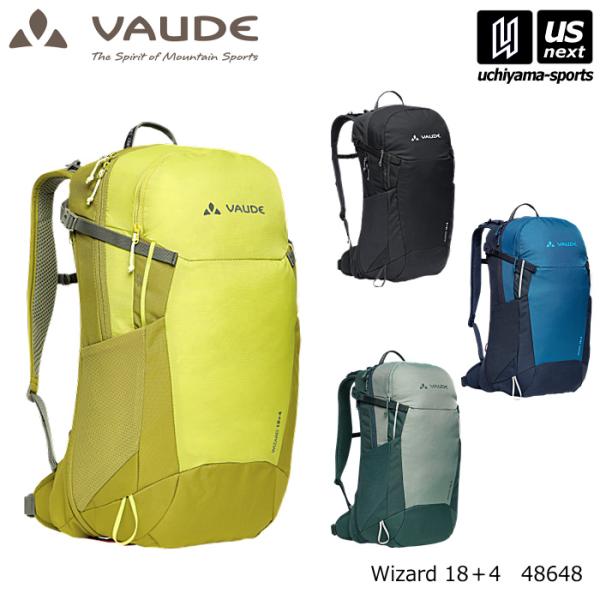 /メーカー ファウデ（VAUDE）/品名 Wizard 18＋4/品番 48648/容量 18＋4L/重量 1100g/サイズ 51×31×25cm/背面長 39〜46cm/カラー・0100（black）・0170（light leaf）・...