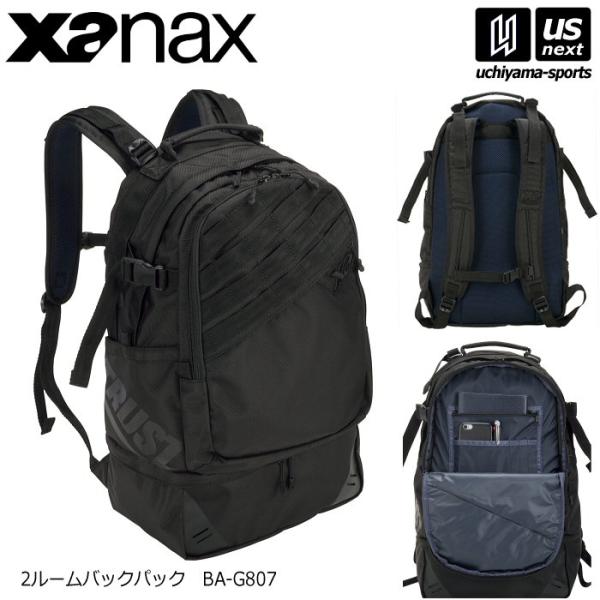 /メーカー ザナックス（XANAX）/品名 2ルームバックパック/品番 BAG807/カラー 90（ブラック）/サイズ 32×54×20cm/容量 約32L /素材 ナイロン（1680デニール）/生産国 中国/個人の草野球ユーザーからチーム...