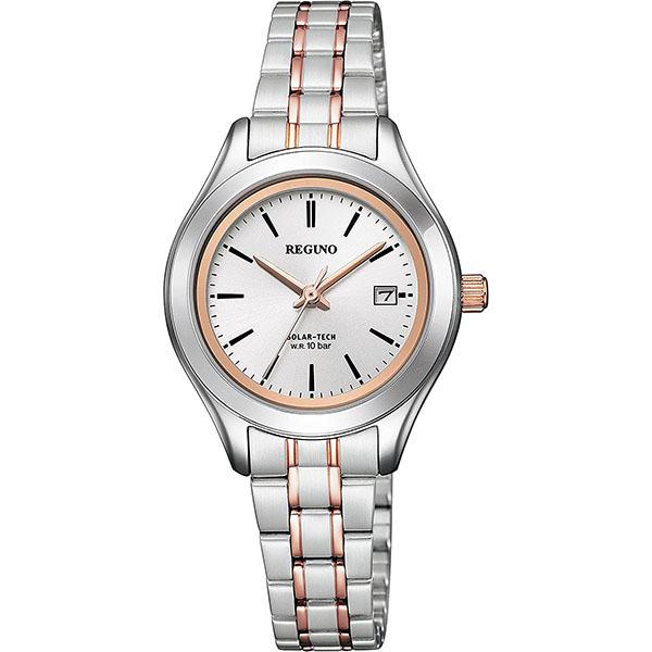 メーカー：CITIZEN シチズン REGUNO レグノ　製品名：KM4-139-91　JANコード：4974375503694　ケースサイズ：28.0mm　ムーブメント：ソーラー　バンド素材：ステンレス　防水：10気圧防水　ガラス素材：ク...