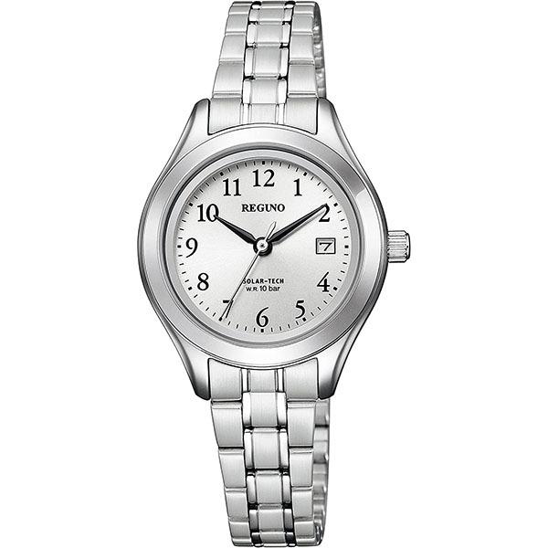 メーカー：CITIZEN シチズン REGUNO レグノ　製品名：KM4-112-91　JANコード：4974375503687　ケースサイズ：28.0mm　ムーブメント：ソーラー　バンド素材：ステンレス　防水：10気圧防水　ガラス素材：ク...