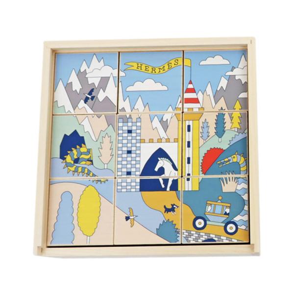 【名東】エルメスEPOPEE 9 CUBE GAME マルチカラー 積み木 キューブセット パズル ゲーム メープル材【↓ 詳しいスペックは下の商品説明をご確認下さい ↓】