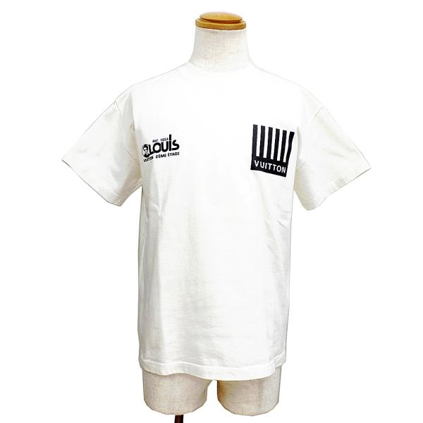 【天白】ルイヴィトン Tシャツ ロゴ モノグラム 半袖 LV ホワイト 表記サイズS 19AW RM192M コットン 服 メンズ 【↓ 詳しいスペックは下の商品説明をご確認下さい ↓】