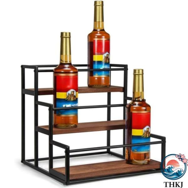 コーヒーシロップラックオーガナイザー ウイスキー棚 酒 棚 お酒 棚 酒棚 ディスプレイ ウイスキー 収納 コーヒーバーディスプレイスタ