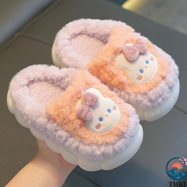 キッズ用スリッパ ルームシューズ スリッパ 秋冬 シューズ 防寒 暖かい 裏起毛 綿靴 大人 キッズ 女の子 男の子 厚手 もこもこ 室内履き 防寒 厚底 滑り止め モ