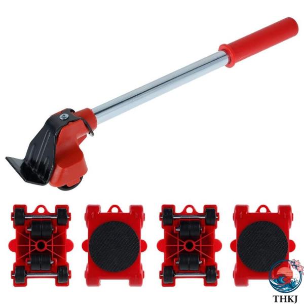 【仕様】サイズ：ホイール：10*7.8 cm ハンドリングツール：33.3*7*6 cm カラー：レッド　素材：ABS 重い荷物をてこの原理を使用して持ち上げる、重量物移動時の強い味方。【労力を節約】テコの原理を利用して約5分の1の力で持ち...