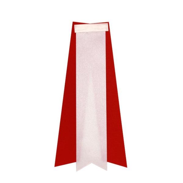 リボン記章（胸章）中リボンバラ用の交換用タレ（両面テープ付き）です。名前等記入する部分の交換用です。１０枚セット各種配送方法に対応商品です。●ゆうパケット/クリックポスト（送料￥２５０）●ネコポス（送料￥３５０概ね発送翌日お届け）●レターパ...