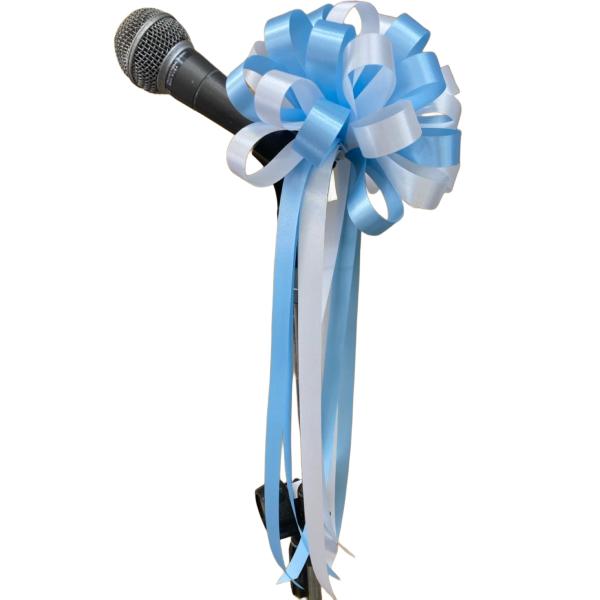 材質：サテン　型くずれしにくい材質です。サイズ：全長約５0ｃｍ　花径約１７ｃｍ取付けワイヤー（針金付き）各種装飾用などとしてもご使用いただけます。検索用：テープカットリボン　マイクリボン　式典リボン カラーリボン