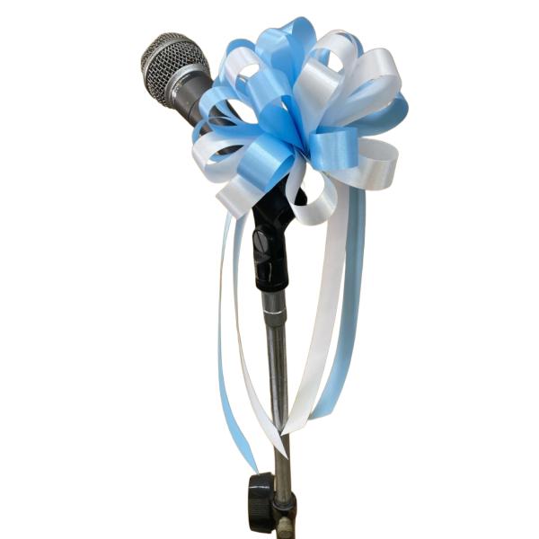 材質：サテン　型くずれしにくい材質です。サイズ：全長約３0ｃｍ　花径約１３ｃｍ取付けワイヤー（針金付き）各種装飾用などとしてもご使用いただけます。検索用：テープカットリボン　マイクリボン　式典リボン カラーリボン