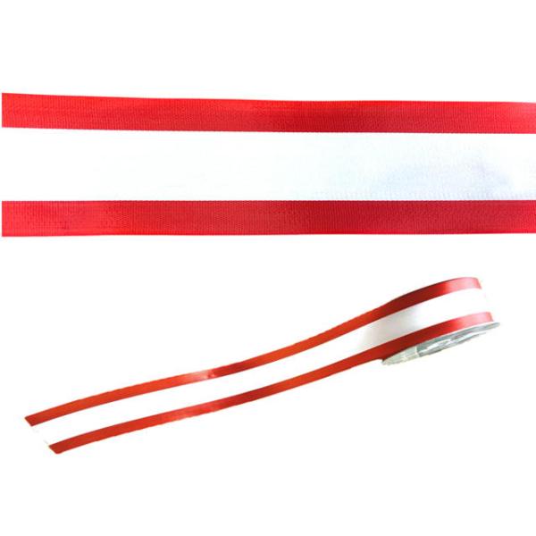 ※別途出品の同様テープとサイズ及び長さが異なります。サイズ：幅約３８ｍｍ、長さ約２０ｍ材質：レーヨン/ナイロンテープカット用テープに最適！その他紅白装飾用テープとしてもご使用いただけます。（粘着テープではありません）