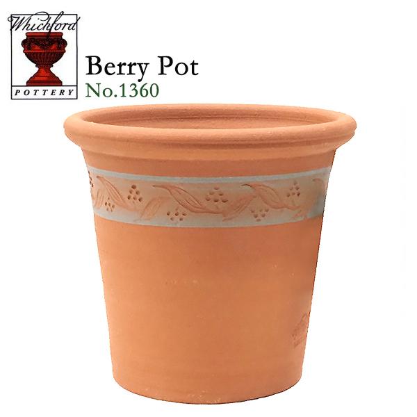 【発売日：2025年10月24日】ウィッチフォード Whichford Pottery ベリーポット BERRY POT ASH　7号相当可愛らしいベリーのモチーフをシンプルにルーレットであしらった鉢。