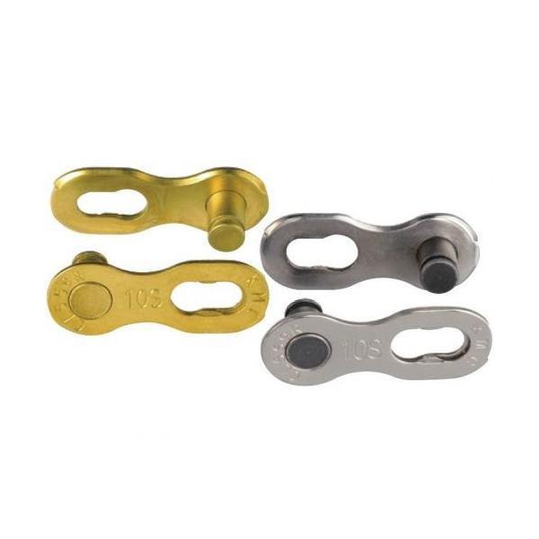 KMC、シマノ10S対応ミッシングリンク。ロングライドやツーリングの際に持っていくと便利なアイテム。TI-GD・NPKMC・シマノ10Sチェーン用窒化チタンコーティング(GDのみ)ピンレングス:5.88mmリユース可2セット入り※ご注文の前...