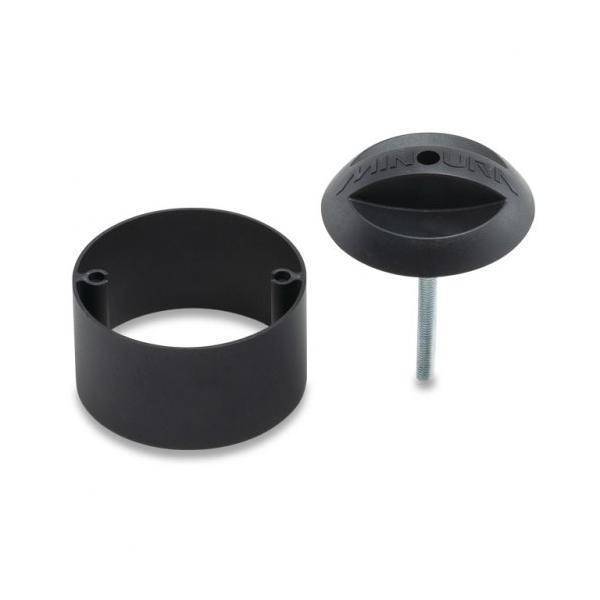 スルーアクスルレバーの固定を簡単にするリフトアップスペーサー。VERGO-TFの前フォーク受け部と前フォーク受けベースの間にスペーサーを装着し、フォーク受け部を標準位置から50mmリフトアップします。アスクルレバーのレバーを倒して回すクリア...