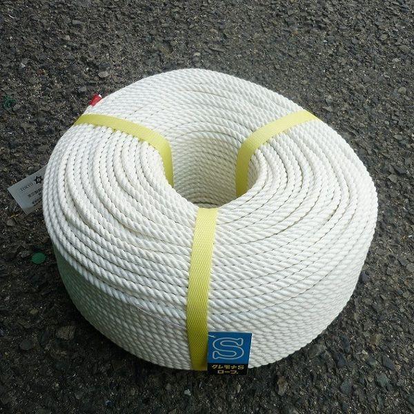 ロープの定番品、クレモナロープです。クラレの登録商標であるクレモナＳ原糸（ビニロン60%、ポリエステル40%の混紡糸）を使用した国産品の合成繊維ロープとなります。官公庁、教育機関等に納入実績がある確かな品質です。柔軟性があり、風合いが柔らか...