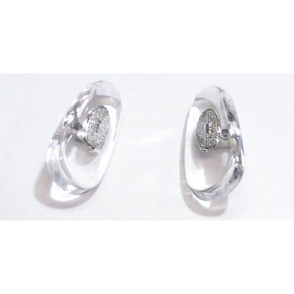 【Sサイズ】■汎用品　ハードタイプのノーズパッド■１ペア■≪素材≫樹脂部分：アクリル　　　芯金：亜鉛合金■≪サイズ≫１５．０ｍｍ×７．５ｍｍ■ネジ留めタイプ■芯金の色は銀色になります■パッドの色は透明です■中国製■《補足情報》芯金の模様はお...