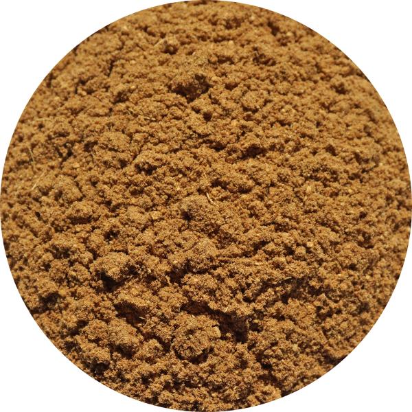 ティーマサラ・スパイシー<br>原材料：カルダモン・シナモン・ジンジャー、メース・ブラックペッパー・クローブ、ナツメグ  <br>形態：袋入り