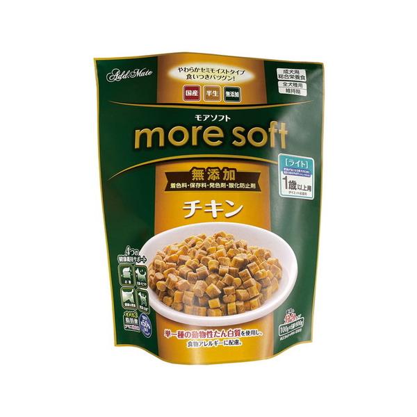 モアソフトチキンライトは、おいしさをそのままにカロリーを抑えたソフトタイプドッグフードです。国産生鶏肉と野菜から作った素材際立つ美味しさ。鶏肉は、愛犬の体をつくるために重要な必須アミノ酸が豊富に含まれており、素材からバランスよく成分を摂取で...