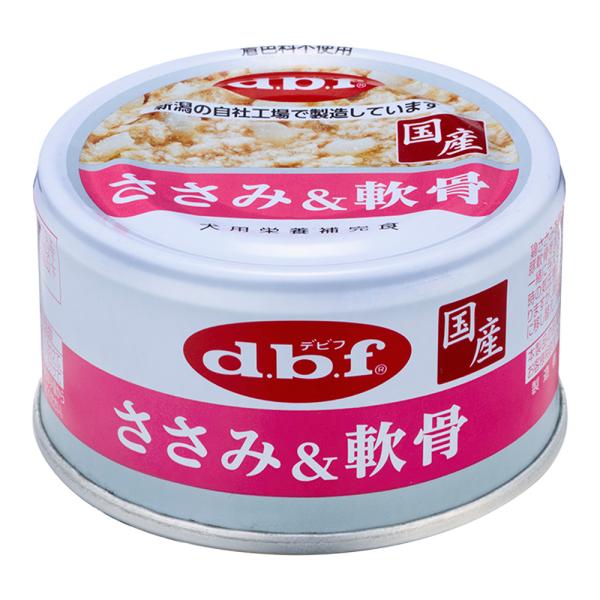 低脂肪で良質なたんぱく質を多く含む鶏ささみをそぼろ状にして、粗挽きにした豚軟骨をミックスしました。[キーワード]デビフ DBF dbf 犬用 缶詰 国産 鶏肉 ささみ 豚なんこつ　軟骨 ナンコツ