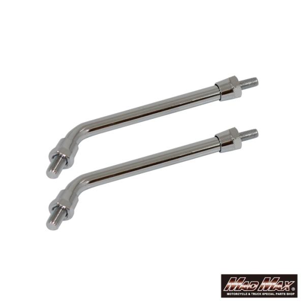 【商品説明】バイク用 Z2タイプ 補修 交換用 ミドルミラーステー メッキ 10MM 2本セット※こちらの商品はミラーステーのみの販売となります。ミラー本体は付属していません。【商品詳細】サイズ：ハンドル側10mmネジ、ミラー側8mmネジ材...