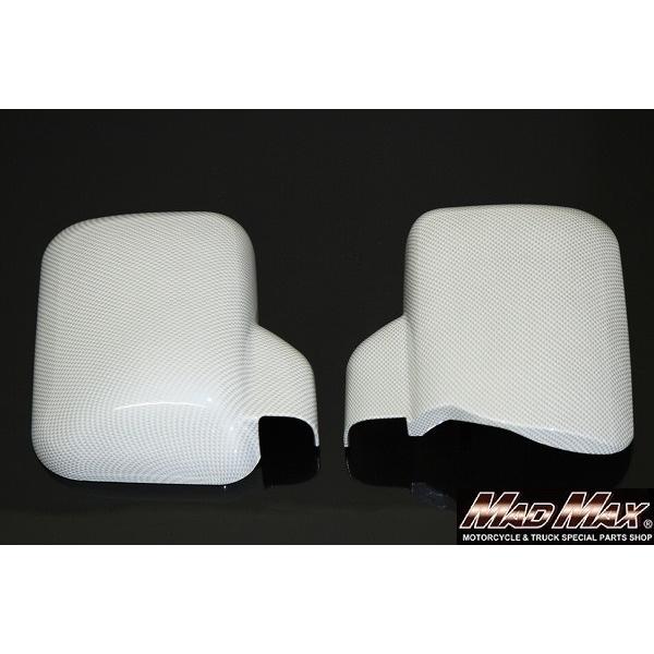 ■純正ミラーに被せるだけ！誰でもカンタン取付！クールに決める、ホワイトカーボン調仕上げで簡単ドレスアップ！■商品内容ABS樹脂製左右SET裏面に両面テープが付いております。※両面テープのみの被せとなりますので、事前に綺麗に拭き取り後、被せて...