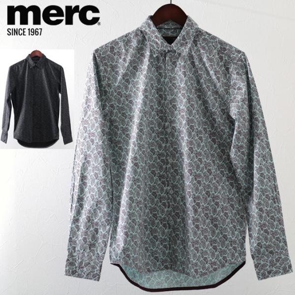 メルク ロンドン 黒 水色 UK モッズ 1514202 *xs *s *m メルクロンドン メンズ 長袖シャツ Merc London ペイズリー 19SS 新作 2色 スカイ ブラック W1 プレミアム モッズファッション プレゼント ...