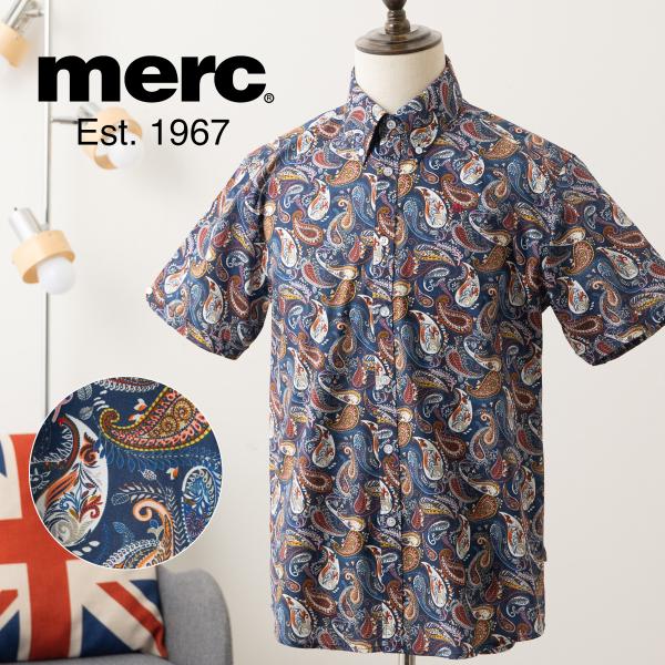 MERC LONDONPAISLEY PRINTS/S SHIRTメルクロンドンペイズリープリント半袖シャツ レトロな雰囲気のペイズリープリントがスタイリッシュなデザイン。 　一枚着るだけで目を惹く主役級の一着です。 　左胸のクラウン刺繍や...