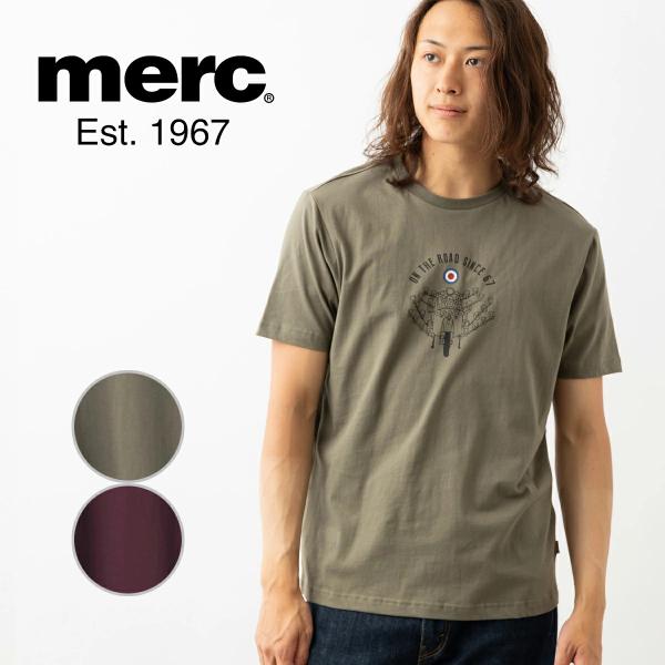 MERC LONDONSCOOTER PRINT T-SHIRTメルクロンドンスクータープリントTシャツ モッズスクーターのグラフィックが特徴的な一枚です。シンプルなデザインながらも、バックネックのタータンチェックテープとサイドのフラッグラ...